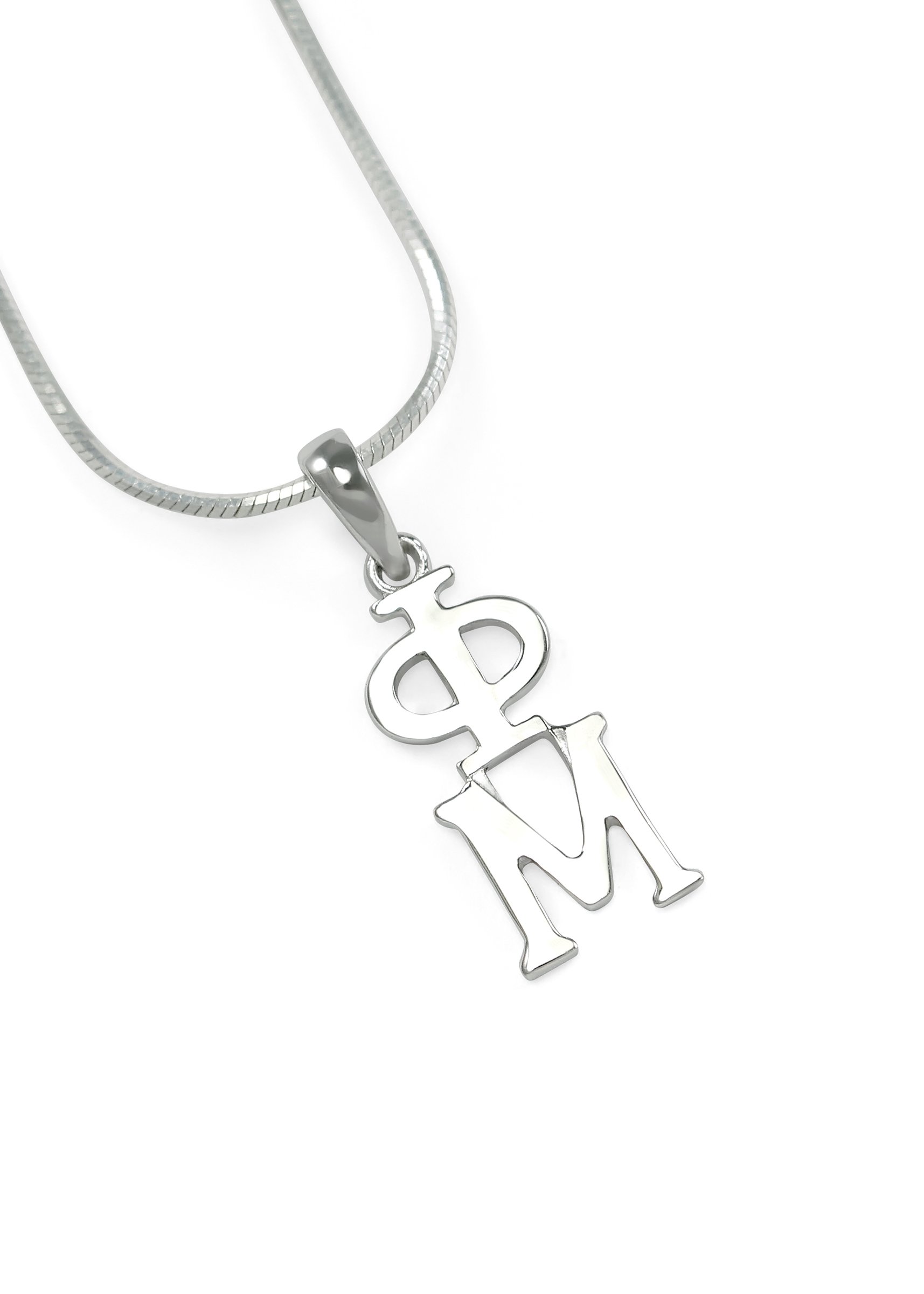 The Collegiate Standard Phi Mu Sorority Sterling Silver Lavaliere Pendant