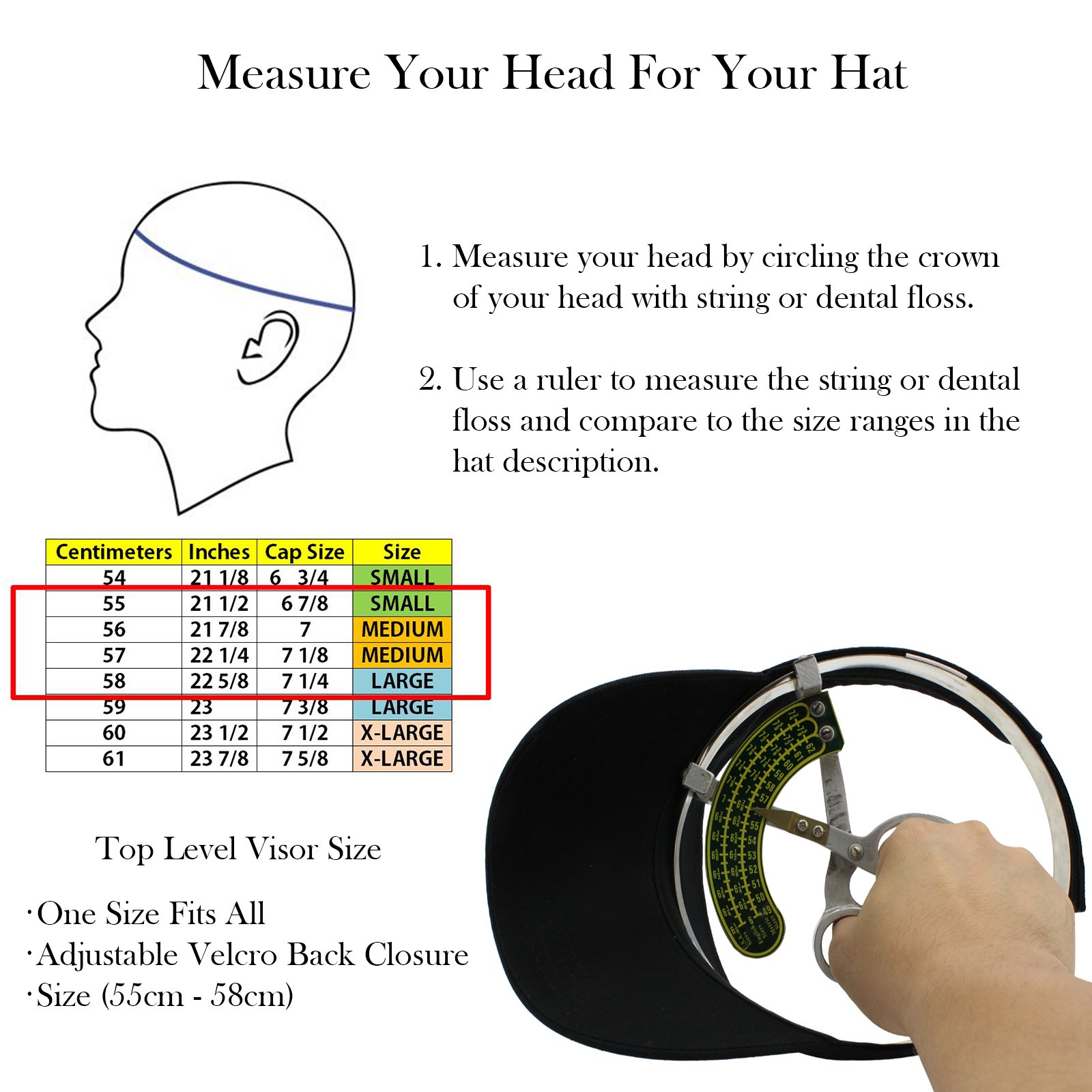 Top Level Sun Sports Visor Men Women - One Size Cap Hat, BLK