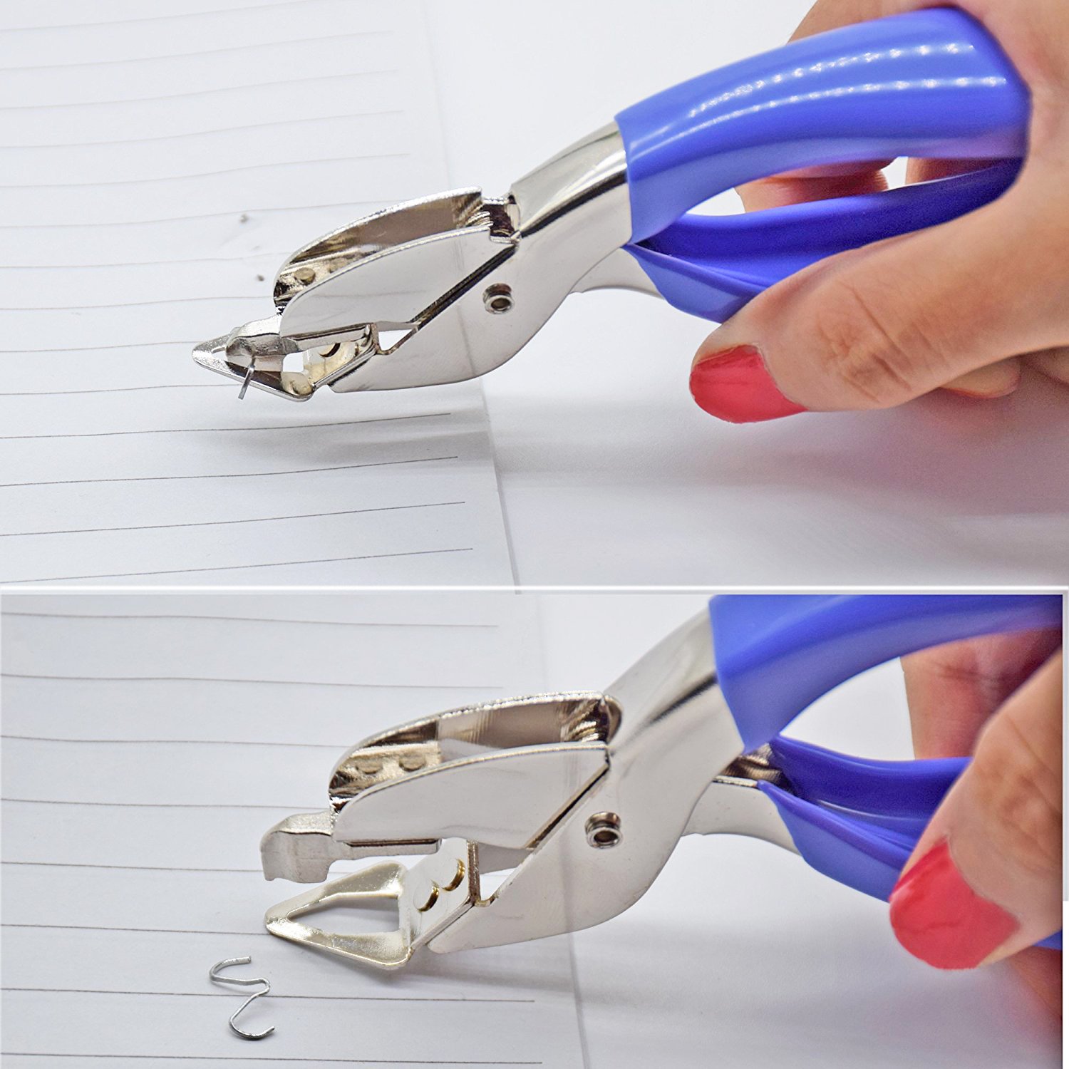 YUEKUI Dedicated Staple Remover Family School Hospital Offic Staple Remover Tool(2pcs Blue)