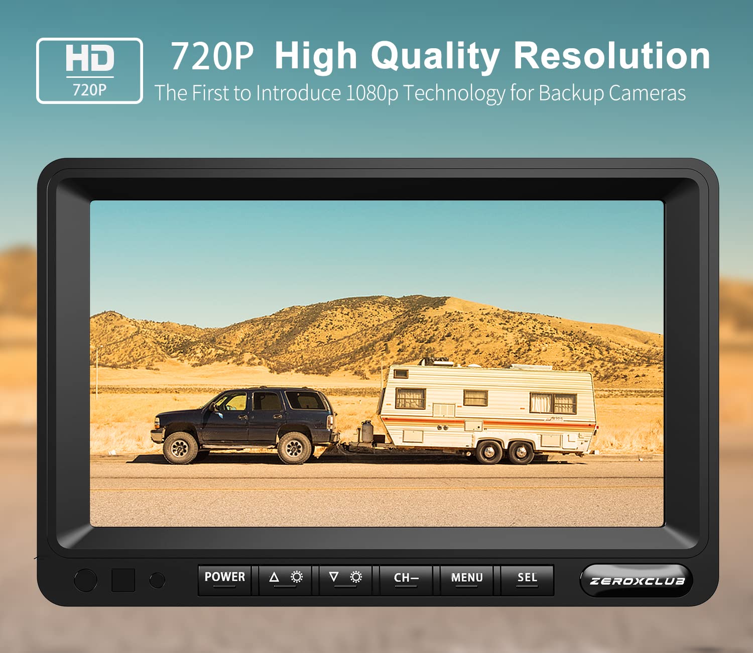 ZEROXCLUB HD Wired Backup Camera System Kit, Sharp CCD Chip, 100% Not Wash Up, IP69 Waterproof Rear View Camera + 7’’ LCD Monitor Reversing for Truck/Semi-Trailer/Box Trucks/RV (ERY01)