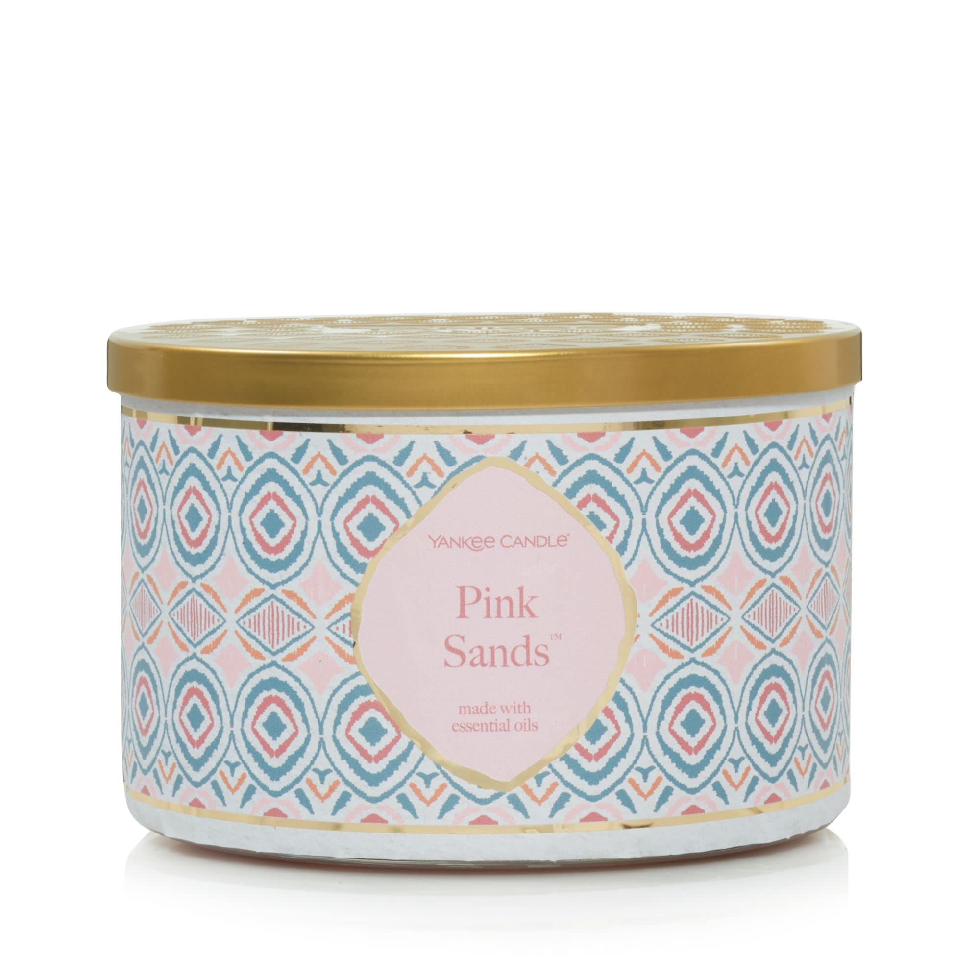 Yankee Candle 3-Wick Candle, Pink Sands, 18oz - Up to 50 Hours Burn Time