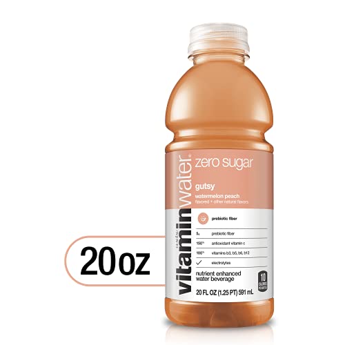 vitaminwater zero sugar Gutsy Watermelon Peach, 20 Fl Oz