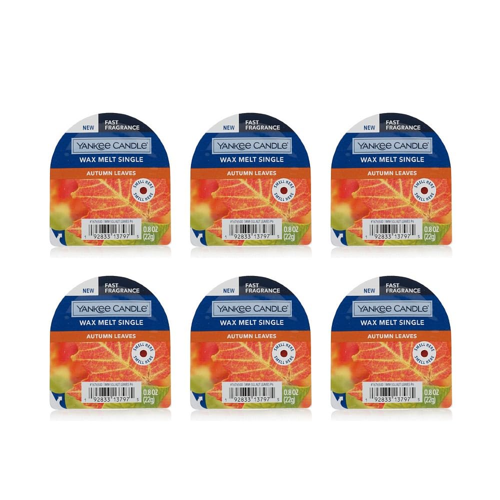 Yankee Candle Lot of 6 Wax Melt Singles - Autumn Leaves