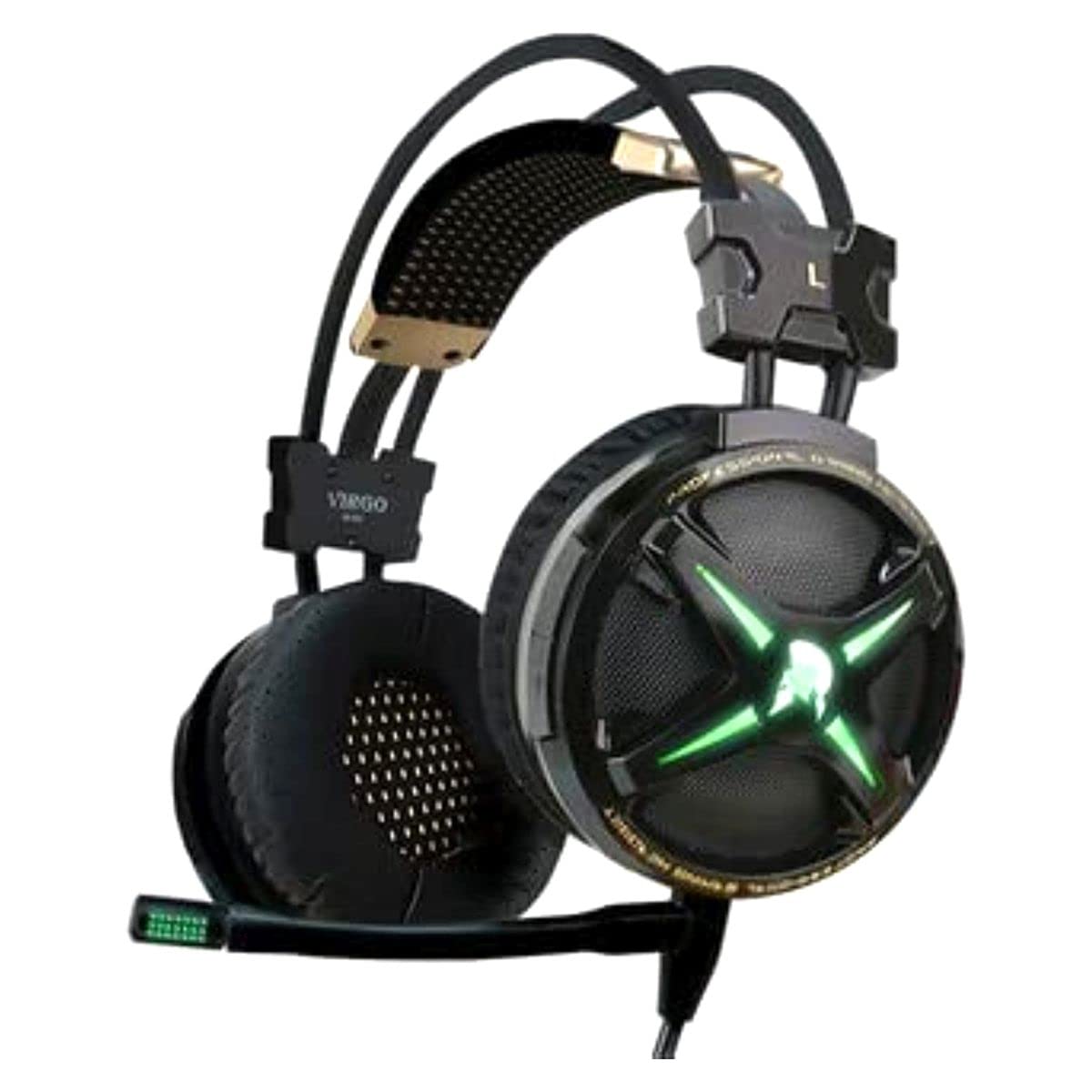 WeIM Gaming Headset Virgo M60 (Black) - Surround Gaming Headset for PC, USB Connector, Intelligent Vibration, Voice Changer, Strong bass, Flexible Sensitive Mic, LED Illumination, Compatible with PS