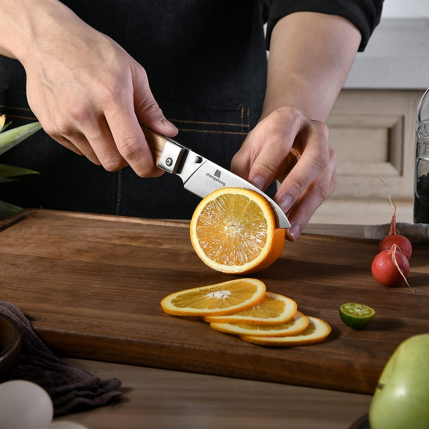 ZhengSheng 4.5" Folding Utility Knife 440A Stainless Steel Blade G10 Handle Pocket Foldable Fruit knife peeling knife for Outdoor Camping Activities