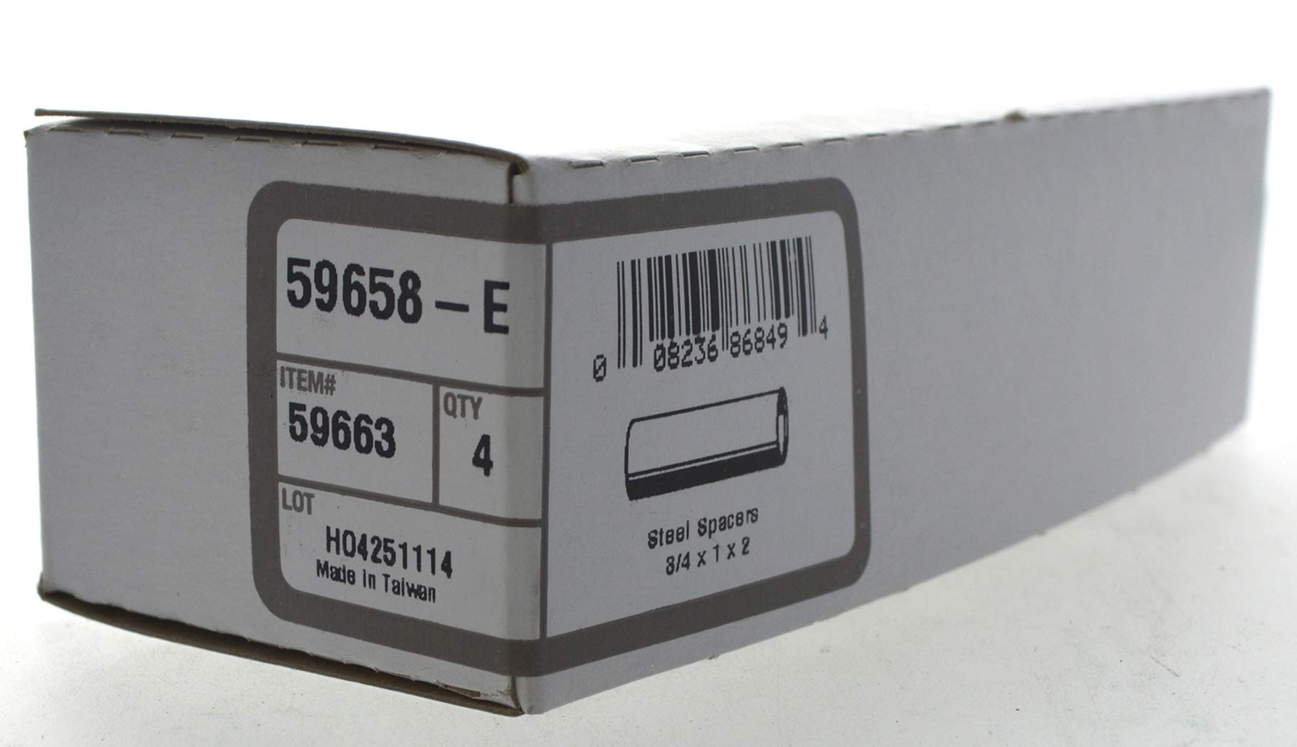 The Hillman Group 59663 3/4 x 1 x 2-Inch Seamless Steel Spacer, 4-Pack , Gray