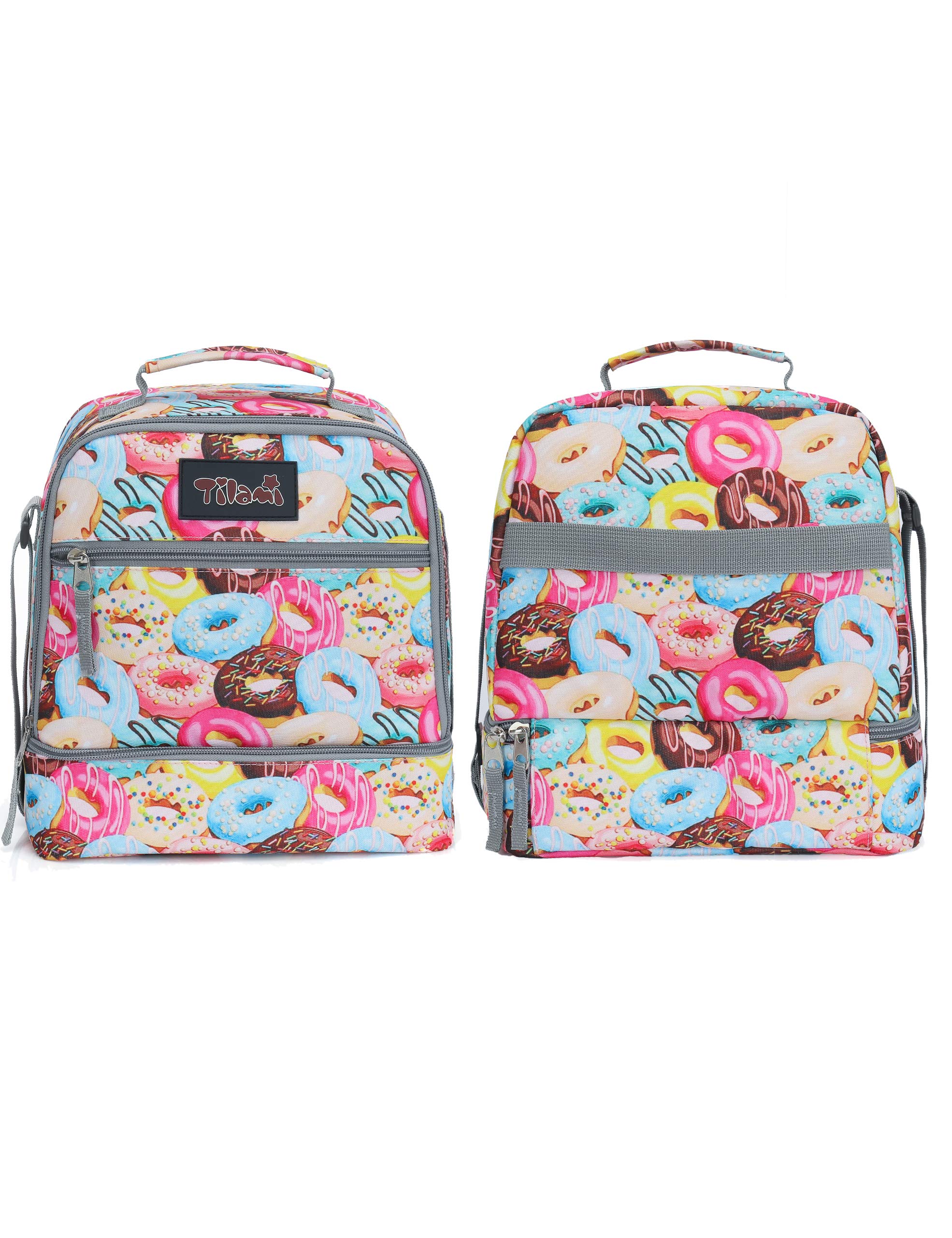 Tilami Rolling Backpack 19 inch with Lunch Bag Wheeled Laptop Backpack, Doughnut