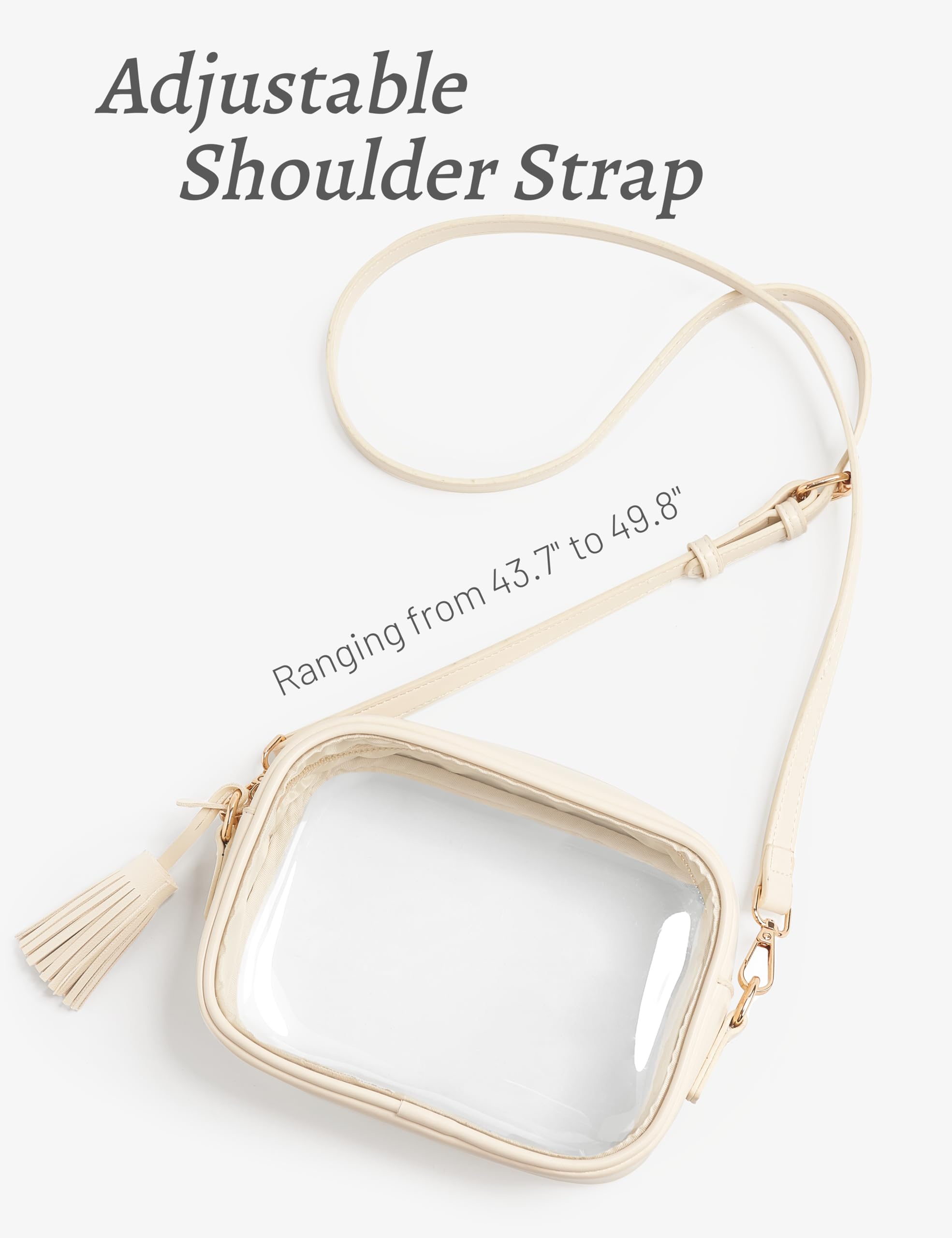 Yarnic Clear Bag Stadium Approved, PVC Clear Crossbody Purse Small Clear Crossbody Bag with Adjustable Shoulder Strap for Women