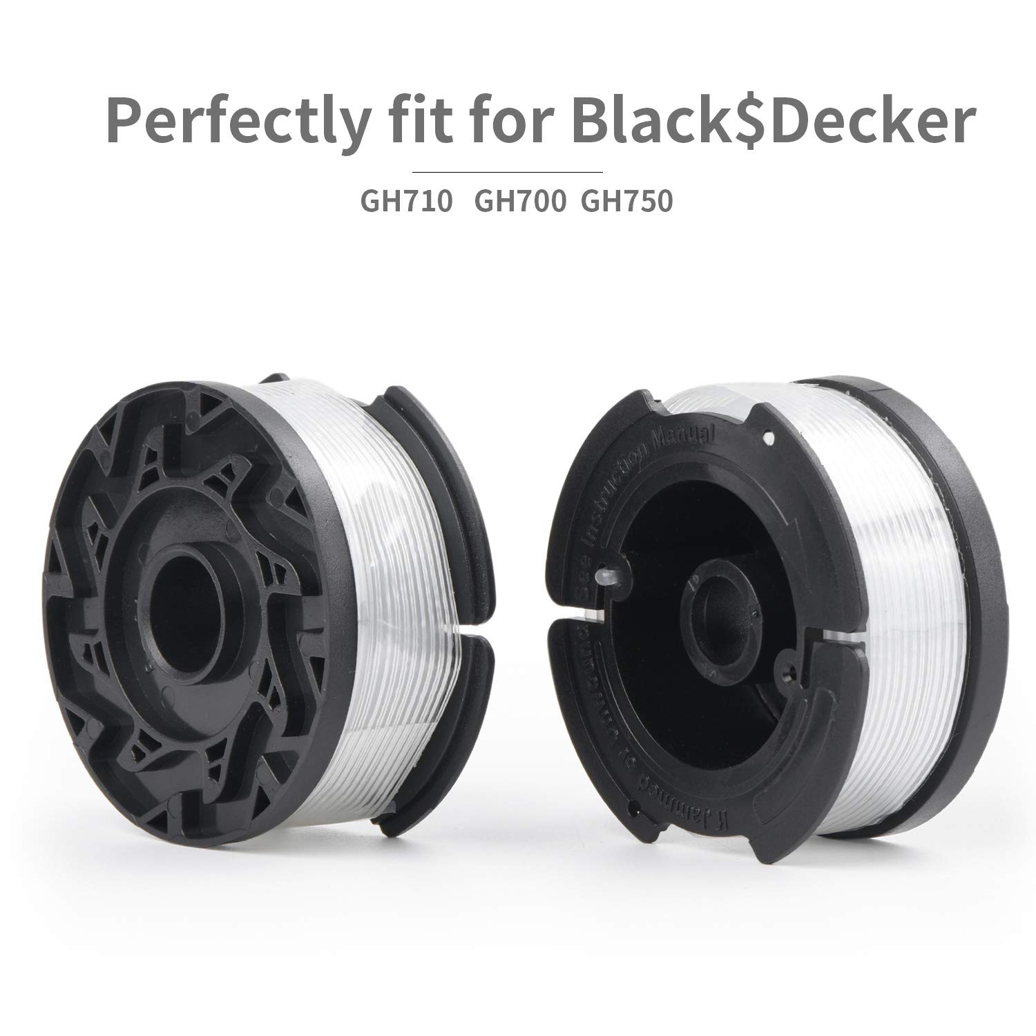 YDSL 4-Pack String Trimmer Replacement Spool for Black and Decker AF-100 Autofeed Weed Eater Spool 30 Feet/0.065 Inches