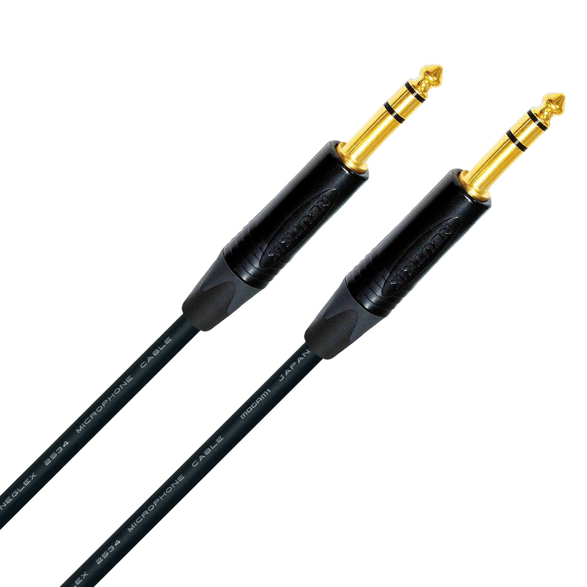 WORLDS BEST CABLES 10 Foot - Quad Balanced Patch Cable CUSTOM MADE using Mogami 2534 wire and Neutrik NP3X-B ¼ Inch (6.35mm) TRS Stereo Phone Plugs