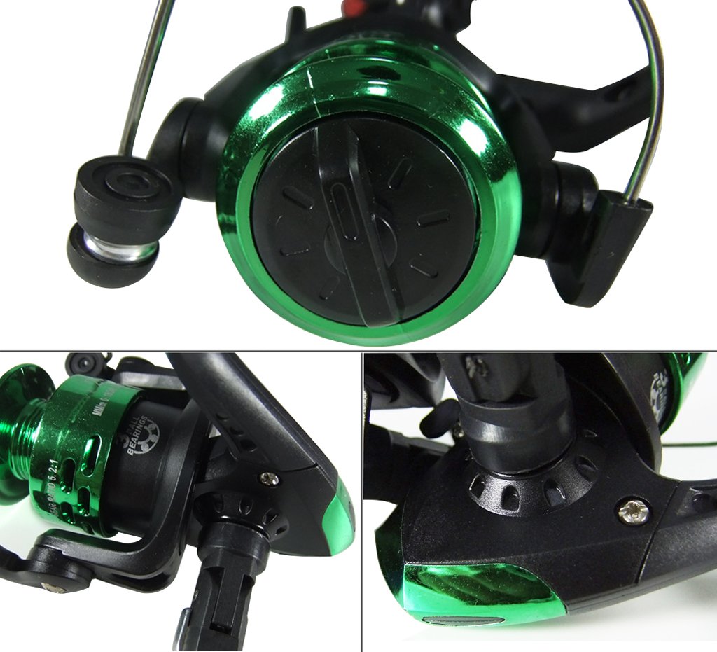 Vivoice Fishing Reel Small Spinning Reesl Ultralight Spinning Fishing Reel for 200 (Green)