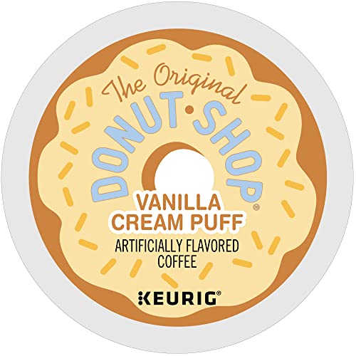 The Original Donut Shop Vanilla Cream Puff Keurig Single-Serve K-Cup Pods, Medium Roast Coffee, 72 Count (6 Packs of 12)
