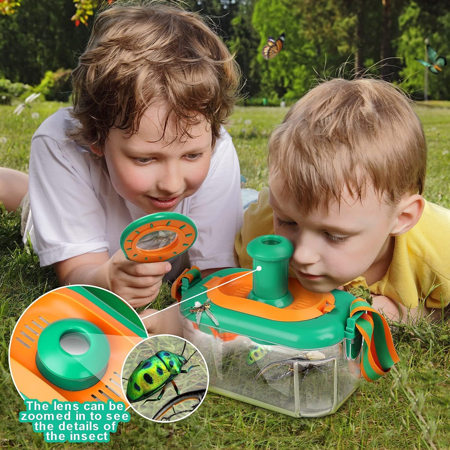 TOY Life Bug Catcher Kit for Kids Bug Catching Kit with Butterfly Net,Bug Net,Critter Keeper,Butterfly Kit,Magnifying Glass,Insect Catcher, Bug Toys Kids Explorer Kit Outdoor Toys for Kid 3 4 5 6 7 8