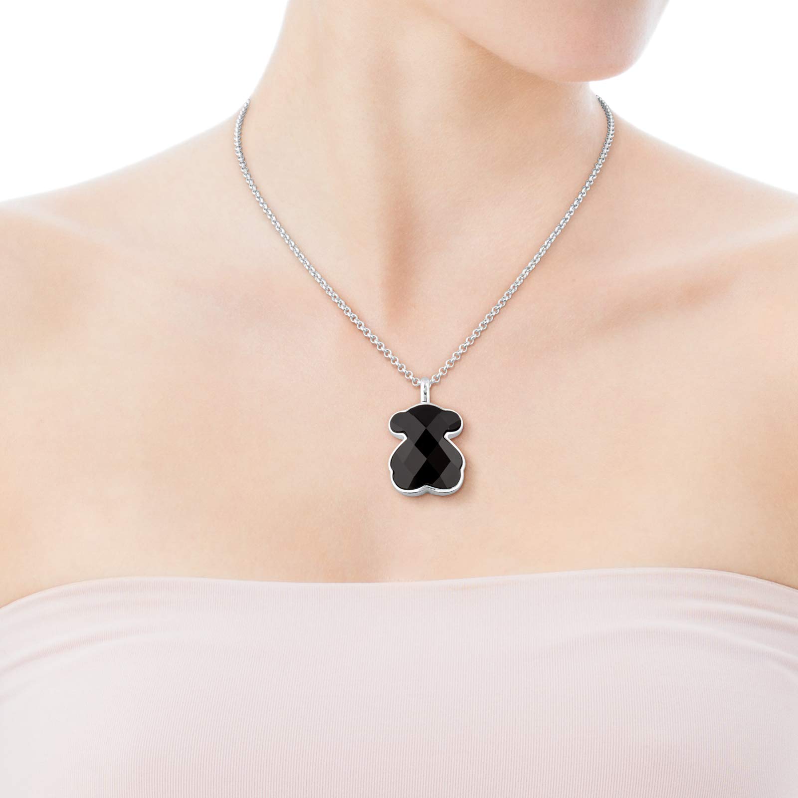 TOUS Color Pendant in Sterling Silver and Onyx.