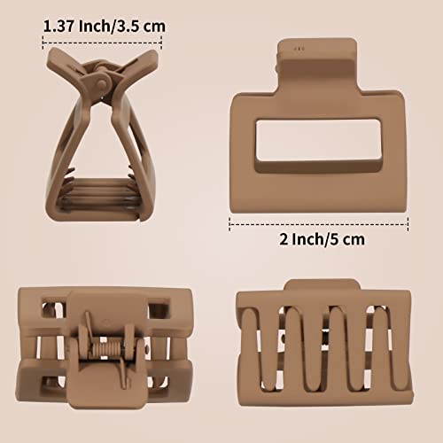 Zou.Rena Hair ties for women Thick Curly Thin Hair, 40pcs 5MM Pony Tails Rubber Bands, No Pull Hair Ties Bulk, 4pcs 2 Inch Rectangle Claw Clips