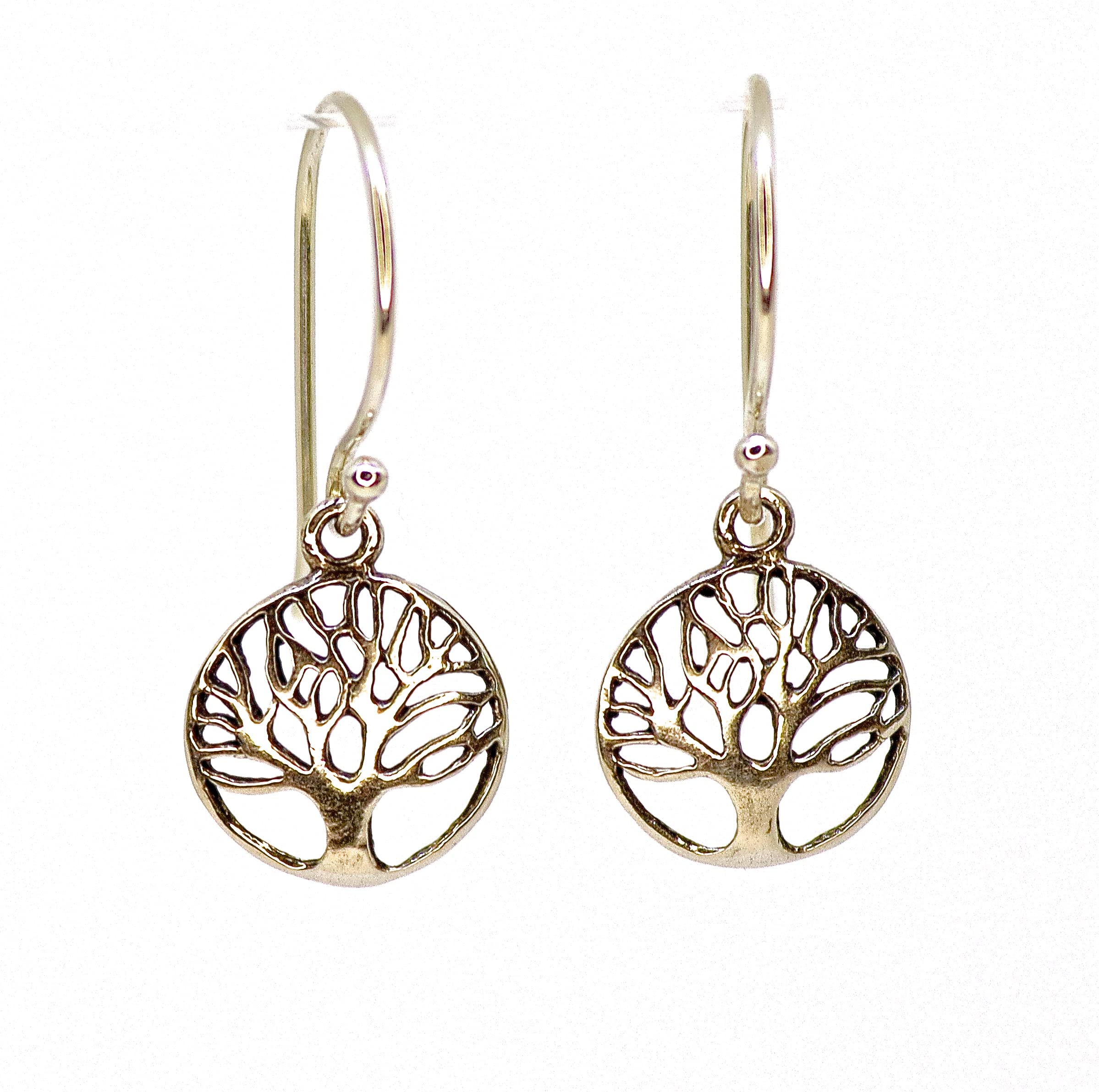 Tree of Life Earrings for women, Sterling Silver 925 dangle earrings, Tree earrings, Boho earrings, Round dangle earrings, Small silver earrings, Everyday earrings, Drop earrings, Minimalist earrings