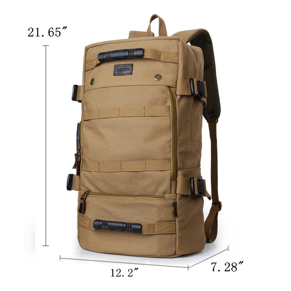 XINCADA Travel Backpack Canvas Backpacks Hiking Daypacks Vintage Rucksack Outdoor Camping