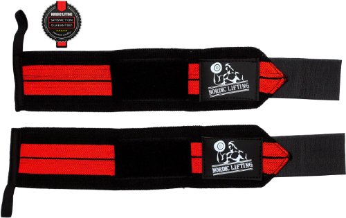 Wrist Wraps + Lifting Straps Bundle (2 Pairs) for Weightlifting, Cross Training, Workout, Gym, Powerlifting, Bodybuilding-Support for Women & Men,Avoid Injury during Weight Lifting-Red