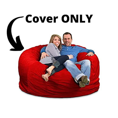 ULTIMATE SACK 6000 (6 ft.) Bean Bag Chair Cover in Multiple Colors: Cover ONLY. (6000, Black Suede)