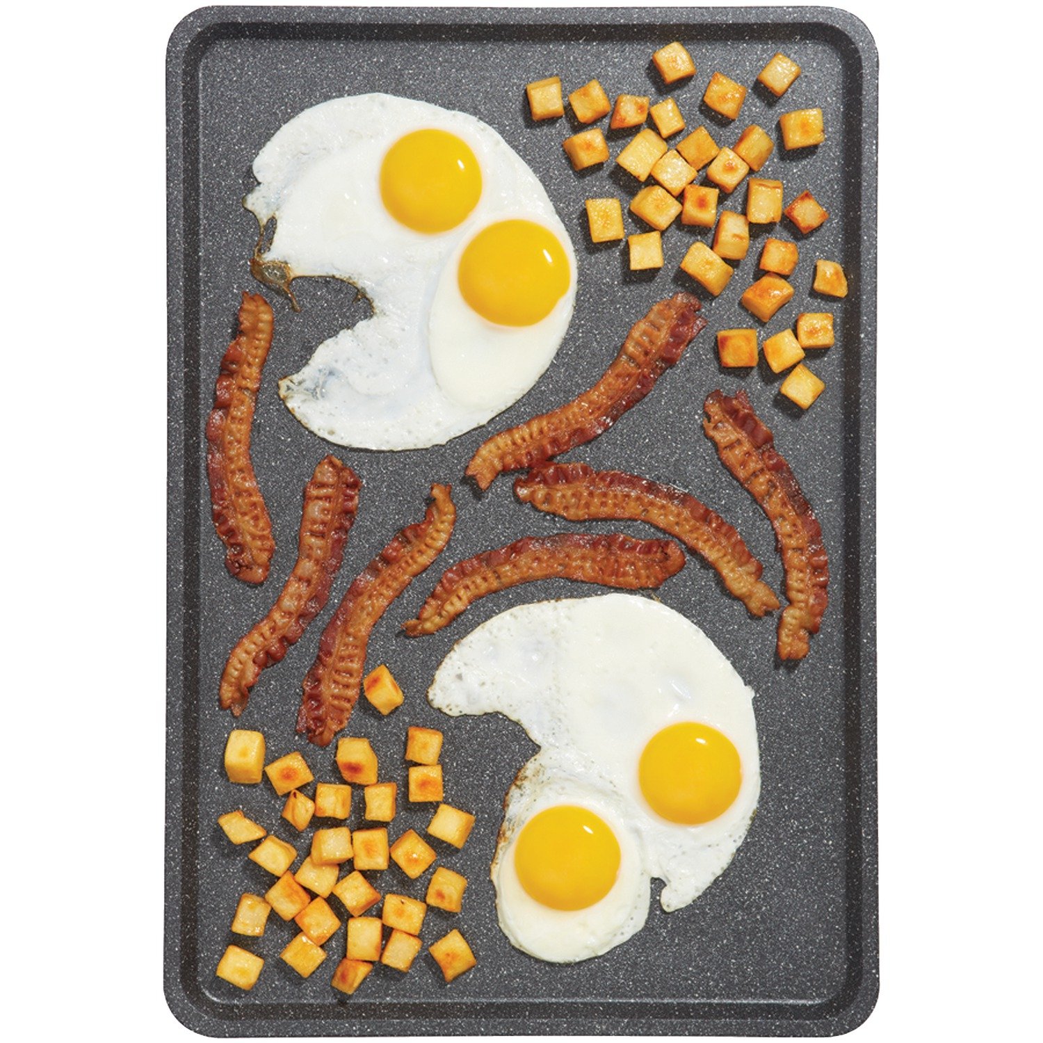 THE ROCK by Starfrit 17.75" Reversible Grill/Griddle Pan, Black