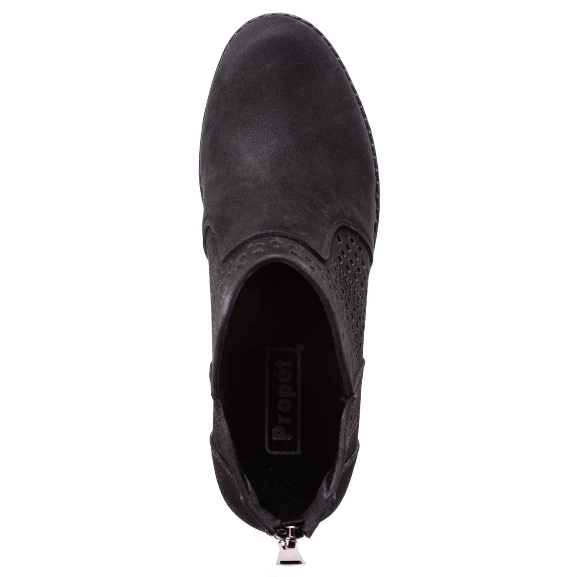 Women's Propet Remy Ankle Bootie Black Nubuck 8.5 W