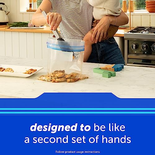 Ziploc Gallon Food Storage Freezer Bags, Stay Open Design with Stand-Up Bottom, Easy to Fill, 60 Count