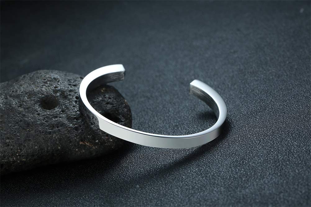 VNOX Personlized Custom Remembrance Keepsake Jewelry Stainless Steel Cremation Urn Bangle Bracelet for Ashes