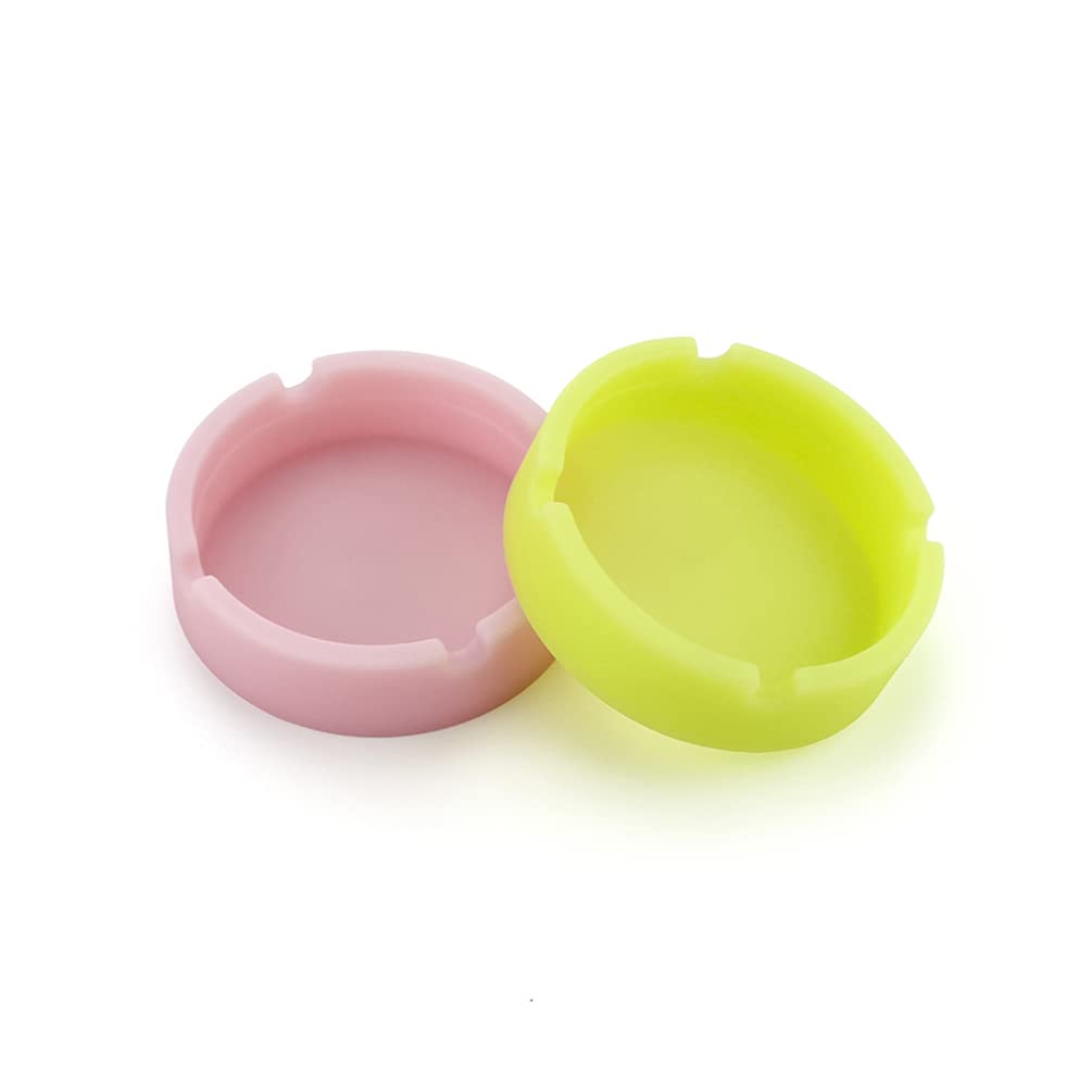 VANZACK Silicone Ashtray Luminous Round Ashtray Glow in Dark Fluorescent Ashtray with High Temperature Heat Resistant 1 Piece
