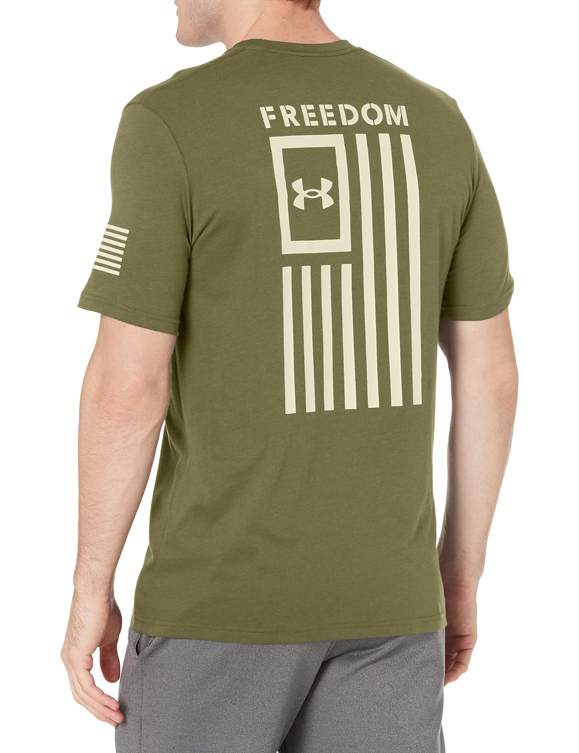 Under Armour Men's New Freedom Flag T-Shirt, Marine Od Green (390)/Desert Sand, 3X-Large