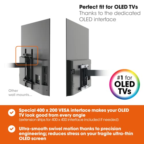 Vogel's Thin 546 Full-Motion OLED TV Wall Mount for 40-65 inch TVs | Swivels up to 180º | Max. 66 lbs (30 kg) | Max. VESA 400x400 | Ultra Slim TV Wall Mount | TÜV Certified