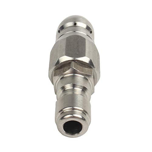WILTEEXS Pressure Washer Sewer Jetter Nozzle, Drain Jet Hose Nozzle, 1/4'' Quick Connector, 5000 PSI