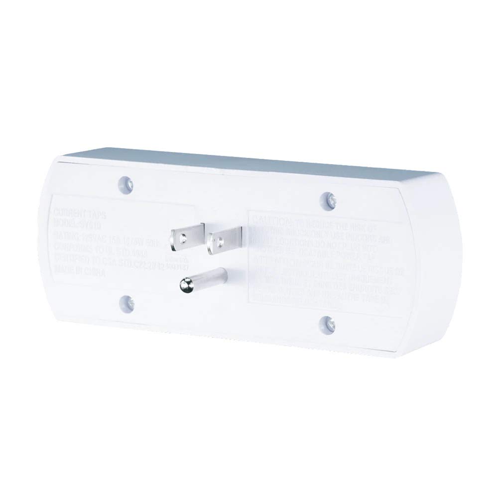 Topro23 Multi Outlet Wall Plug Grounded Triple Outlet Adapter with ON/OFF Switch 3 Prong ETL Listed 2 Pack White TP-SY610