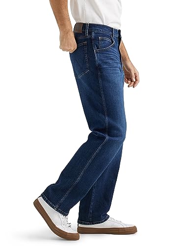 Wrangler Men's Free-to-Stretch Relaxed Fit Jean, Dark Indigo, 36W x 32L