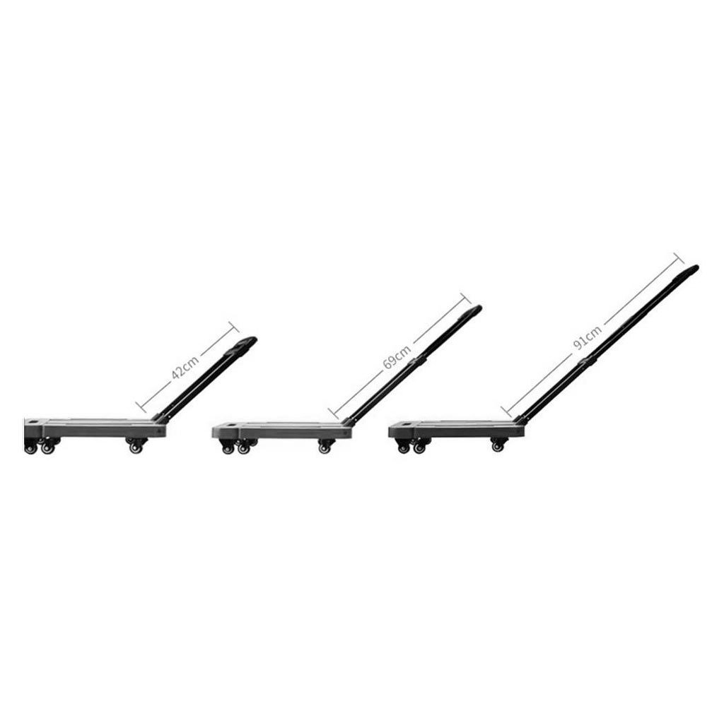 ZLH Folding Portable Trolley Small Cart Pull The Truck Household Microtake Trolley Van Mini Trailer Hand Truck 4 Colors o$ (Color : A)