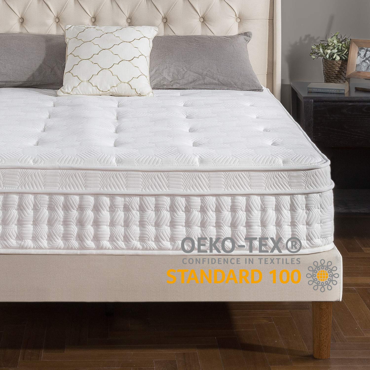 Zinus 13 Inch Euro Top Pocket Spring Hybrid Mattress, King & ABEL Metal Platform Bed Frame/Mattress Foundation with Steel Slat Support/No Box Spring Needed/Easy Assembly, King