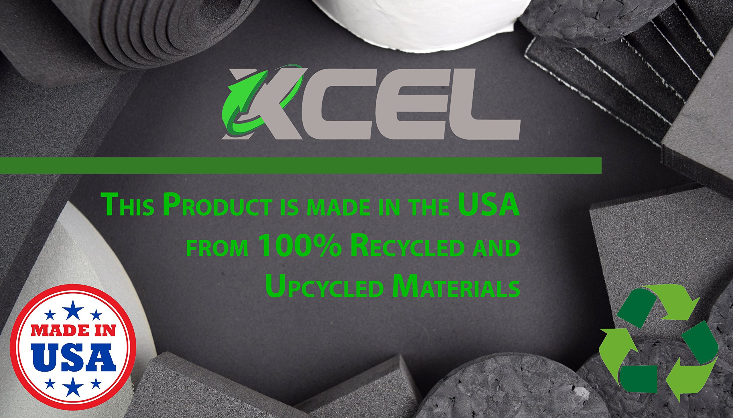 XCEL 26" Yoga Knee Pad - Large Exercise Pad for Knee, Elbow and Wrist - Extra Thick 1 inch for Pain Free Yoga, Black