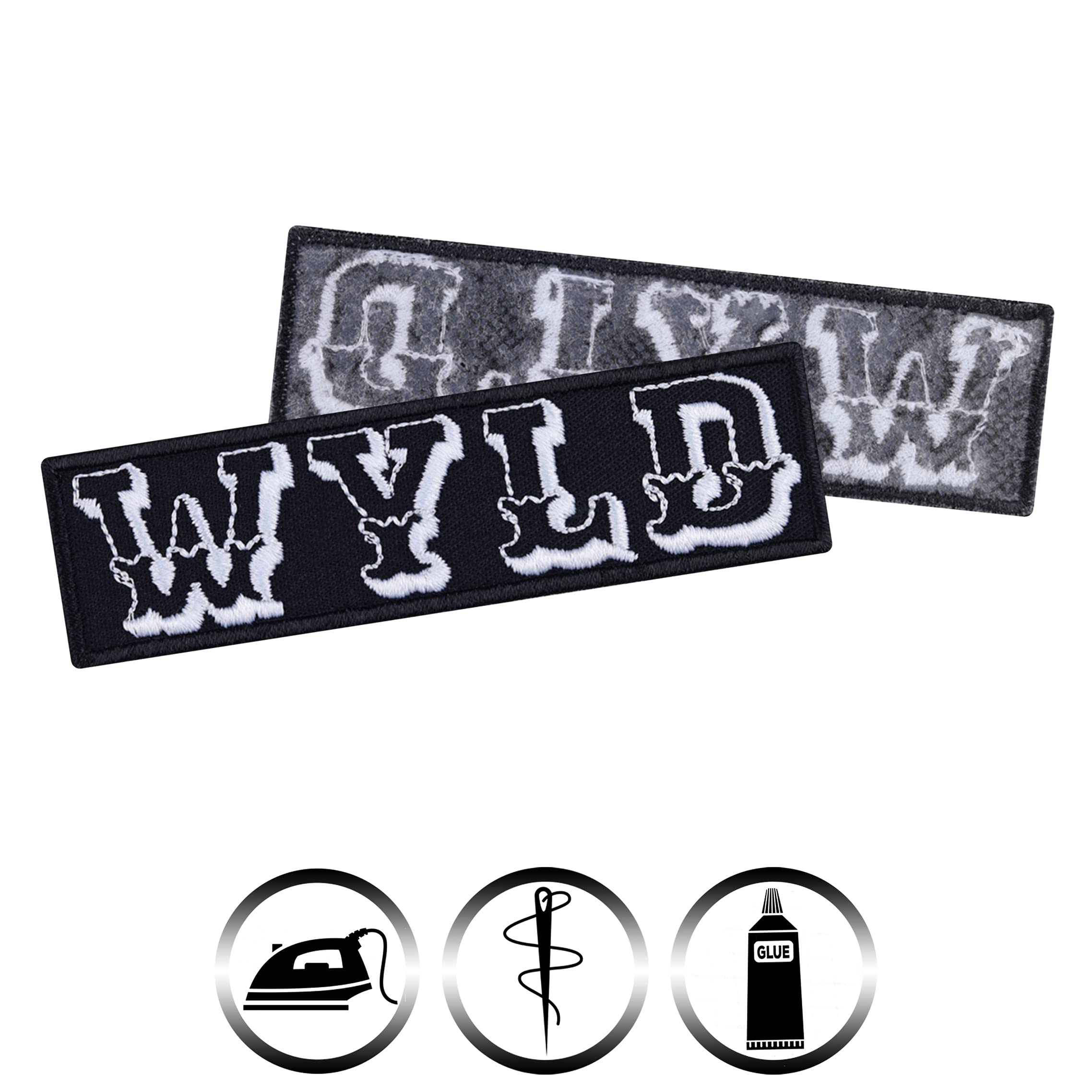 WYLD – Iron on Patches for Motorcycle Riders, Bikers, Rockers, Smokers | Sew on or Iron on Edible CBD Gummies Applique Patches for Jeans, Jackets, Sleeves, Motorcycle Case 3.54X0.98 in