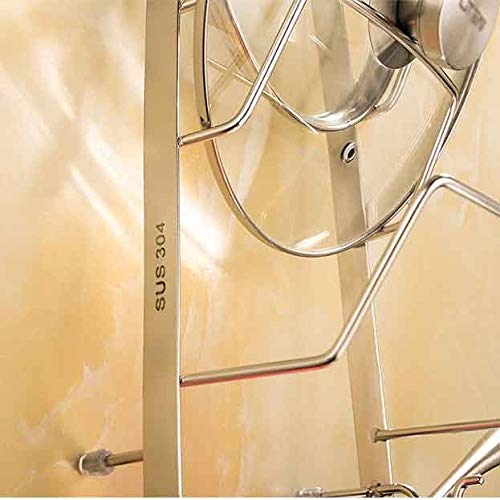 WUDILU Multi-Layer Kitchen Shelf Pot Lid Rack Organizer Stand for Lids Pan & Cutting Board Holder Storage Stainless Steel Dish Rack