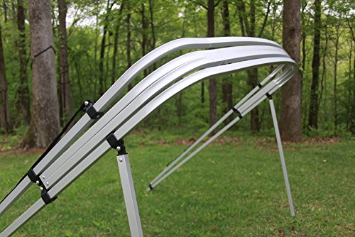 Vortex Direct Black Fabric Square Tube Frame 4 Box Bimini Top 10' Long, 91"-96" Wide