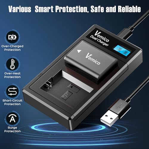 Vemico NP-FW50 Battery Charger Kit 2 X 1200mAh (Son.NP-FW51 Battery)