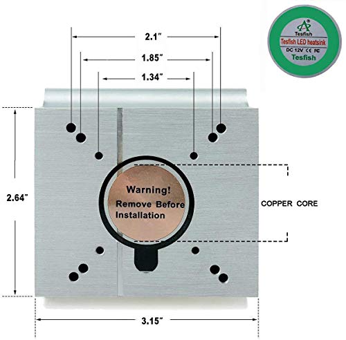 TX Aluminium Heatsink Cooling Fan+44mm Lens 60 Degree for 50W 100W LED Chip (Heatsink+60 Degree Lens)