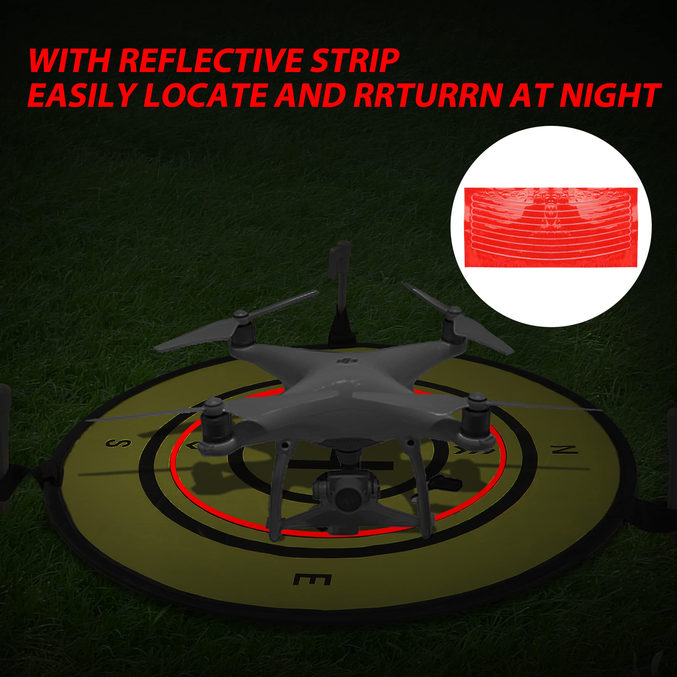 YAODHAOD Drone Landing Pad,54CM (21in)Universal Portable Luminous Waterproof Foldable Helipad for DJI Air 2S/Mavic Mini 2/Mavic Air 2/Mavic 2 Pro/Zoom/FIMI X8SE/DJI FPV Drone