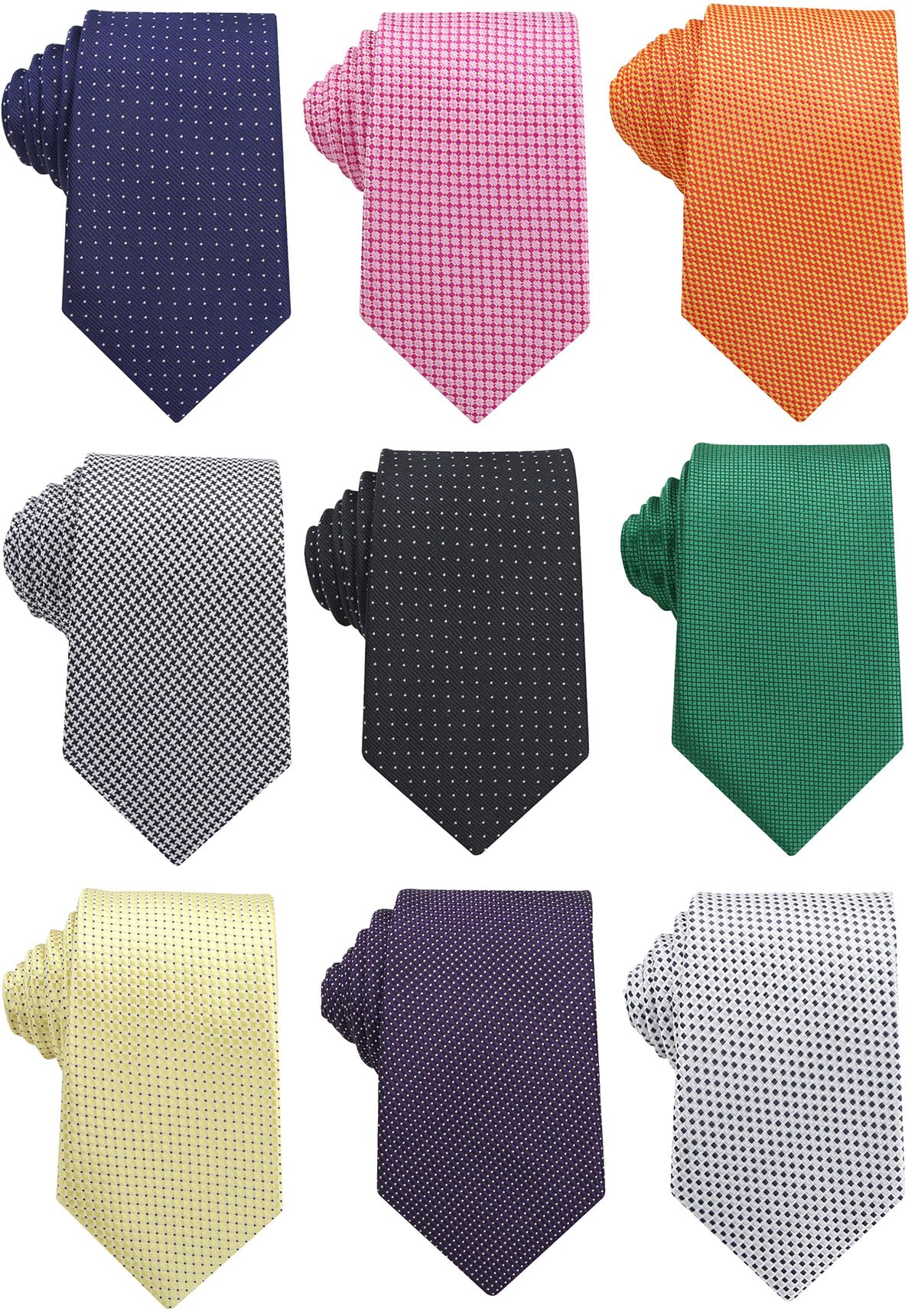 YanLen Lot 9 PCS Classic Men's Tie Necktie Woven JACQUARD Neck Ties