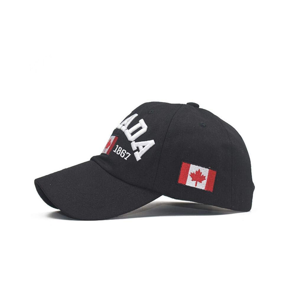 XibeiTrade Unisex Canada Flag Cotton Baseball Cap Maple Leaf Embroidered Men Women Adjustable Dad Hat (Red)