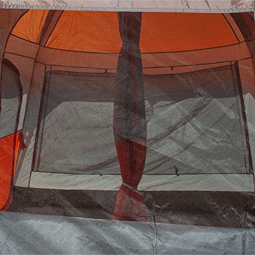 WFS 8-Person 2-Room Cabin Camping Tent with Rain Fly, Orange