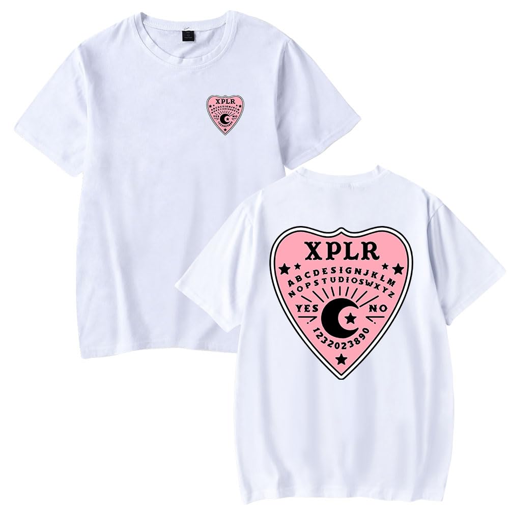 XPLR Ouija Tshirt Sam and Colby T-Shirt Merch Men Summer Clothes Women's Short Sleeve O-Neck Tee (White,XL)