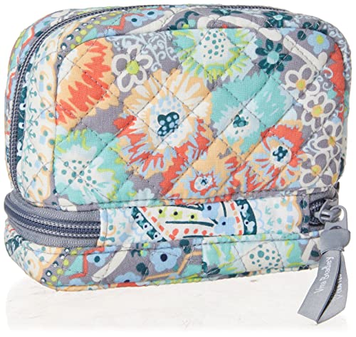 Vera Bradley Women's Cotton Deluxe Travel Pill Organizer, Citrus Paisley - Recycled Cotton, One Size