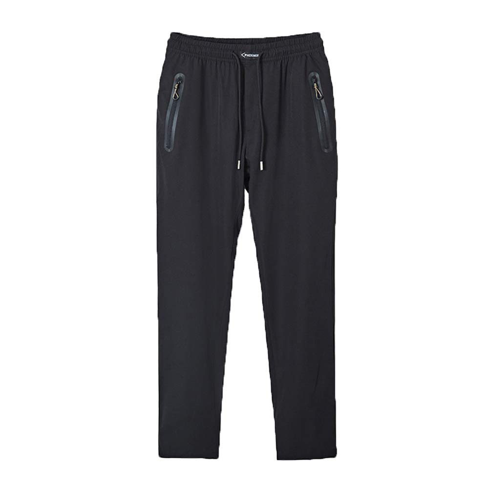 Wohthops Men's Flat Front Pants Jogging Cycling Running Loose Sportswear Pants Dark Blue, 40