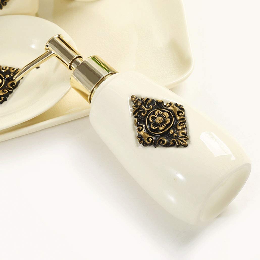 WZNING Gold Soap Dispenser Ceramic Refill Liquid Rust Proof Hand Pump Gorgeous Durable Classic Design Sparkle Kitchen Bathroom housewares,Dispenser (Size : ARC)