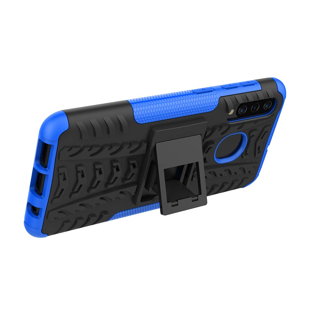 Yiakeng Samsung Galaxy A20 Case, Samsung Galaxy A50 Case, Shockproof Slim Protective with Kickstand Hard Phone Cover for Samsung Galaxy A50/A30/A20 (Blue)
